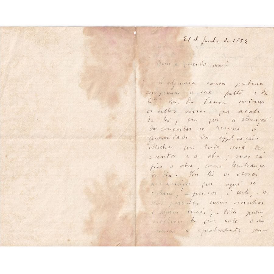 Carta manuscrita de Machado de Assis (1892) | Glórias, documentos raros ...