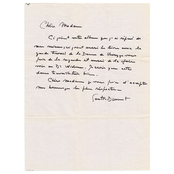 Carta manuscrita de Alberto Santos Dumont (anos 1930) | Glórias ...